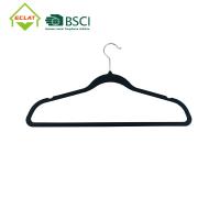 China 20PK Black Plastic Space Saving Hangers Rubber Coated  For Pant Skirt for sale