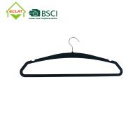 China Round Shoulders Slim Plastic Pant Hangers With Non Slip Bar for sale