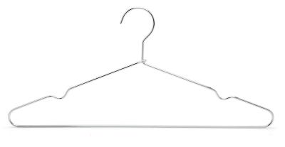 China Space Saving Chrome Wire Hangers With Non Slip Grooves for sale