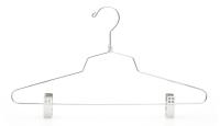 China Heavy Duty Multipurpose Adjustable Clips Space Saving Chrome Wire Hangers for sale