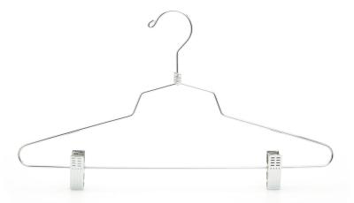 China Heavy Duty Multipurpose Adjustable Clips Space Saving Chrome Wire Hangers for sale