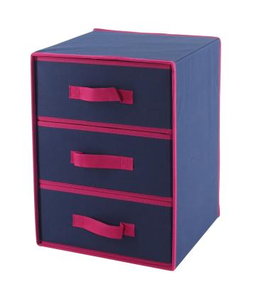 China 3 Layer Folding Storage Drawers Built In Fabric Plate for sale
