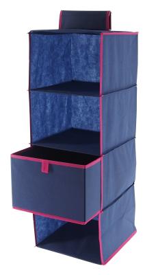China 4 Tiers Shelf Hanging Organizer , Hanging Closet Organizer With Drawers for sale