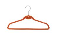 China Red Swivel Hook Slim Velvet Hangers Flocking Surface for sale