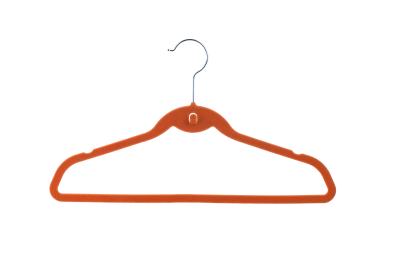 China Red Swivel Hook Slim Velvet Hangers Flocking Surface for sale
