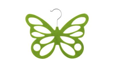China Flocked Slim Velvet Hangers , Coat Clothes Hanger Butterfly Shaped for sale