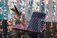 China Purple Glitter Clear 9x4x4