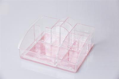 China OEM Aesthetic Desk Organizer , Clear PS Plastic Makeup Organizer Box for sale