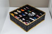 China Black Foldable Drawer Organizer , 24 Cells Collapsible Drawer Dividers for sale