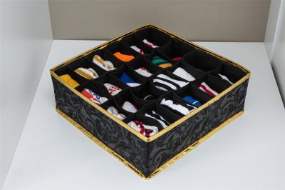 China Black Foldable Drawer Organizer , 24 Cells Collapsible Drawer Dividers for sale