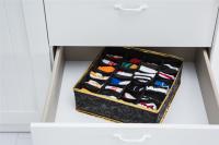 China Black Foldable Drawer Organizer , 24 Cells Collapsible Drawer Dividers for sale