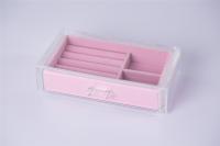 China Pink Velvet Drawer Acrylic Tabletop Jewelry Organizer for sale
