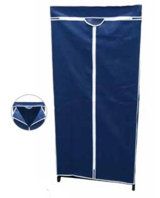 China Blue 1.6m Non Woven Wardrobe , Free Standing Clothes Closet for sale
