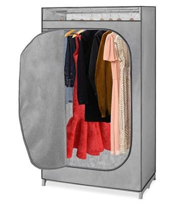 China Home Portable Non Woven Wardrobe With Hanging Rack for sale