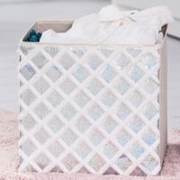 China White Fabric Cozy Organizer , Foldable Storage Cubes for sale