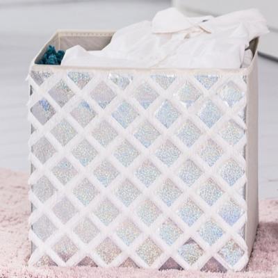 China White Fabric Cozy Organizer , Foldable Storage Cubes for sale