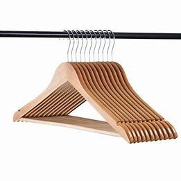 China REACH Shoulder Grooves Dark Walnut Wood Coat Hangers For Garments for sale