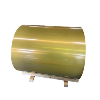 China PE Color Coated Painted Aluminum Coil 3004 H24 Golden Color 0.5mm Width 1000mm for sale