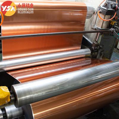 China Aluminum Foil Mylar AL PET Copper Color Single Side Cable Shielding 50mm x 100m for sale