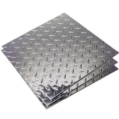 China 5052 5754 Diamond Checkered Aluminum Plate Embossed Perforated Sheet 4x8 for sale
