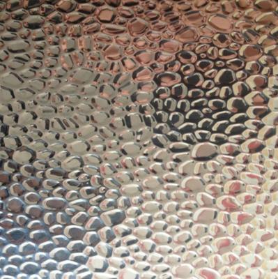 China Orange Peel Stucco Hammer Pebble Embossed Mirror Reflective Aluminum Sheet 4x8 for sale