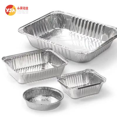 China Custom Disposable Aluminum Foil Container And Lids Printing 450ml for sale