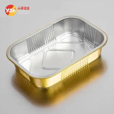 China Aluminum Foil Container Lunch Box 750ml with Lid Eco Friendly Disposable for sale
