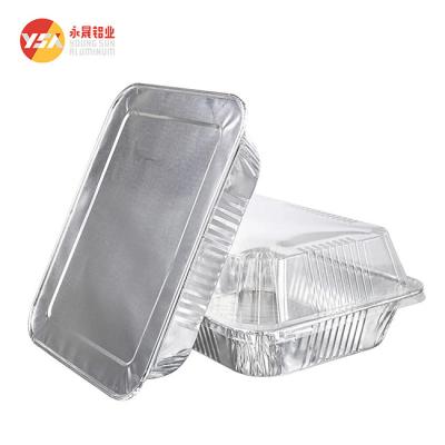 China 1000ml Aluminum Foil Pan 8011 Food Grade Baking Container with Lid for sale