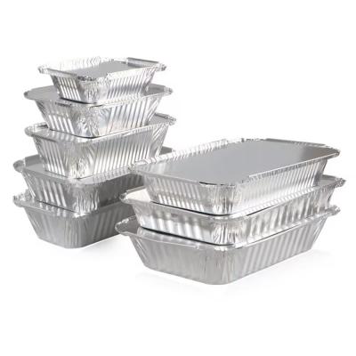 China Disposable Food Grade Aluminum Foil Pan 300ml Rectangular Container for sale
