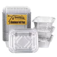 China Disposable Food Grade Aluminum Foil Pan 300ml Rectangular Container for Takeaway for sale