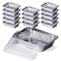 China Disposable Food Grade Aluminum Foil Pan 300ml Rectangular Container for Takeaway for sale