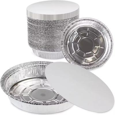 China 7 8 9 Inch Round Aluminum Foil Pans for Cooking Silver Foil Containers 50 Pack for sale