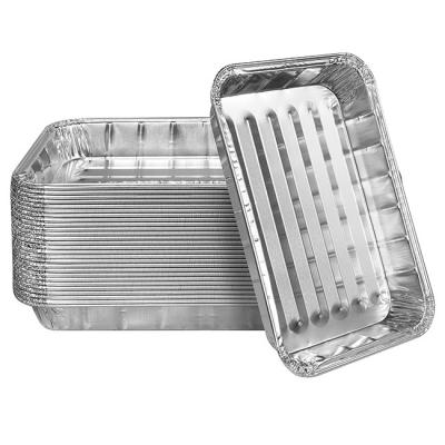 China Disposable Aluminum Broiler Pan 13x9x2 Inch Heavy Duty BBQ Roaster Tray for Grilling for sale