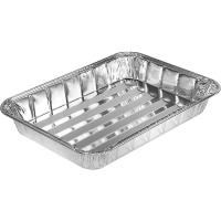 China Disposable Aluminum Broiler Pan 13x9x2 Inch Heavy Duty BBQ Roaster Tray for Grilling for sale