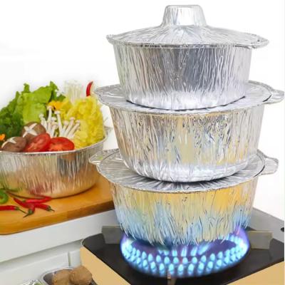 China Disposable Aluminum Foil Pans with Lids 32oz Takeout Tin Foil Trays for Food Storage for sale