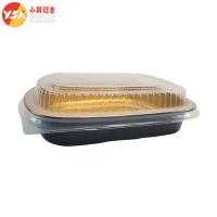 China 16oz Smoothwall Black Gold Mini Oblong Foil Pan with Dome Lid for sale