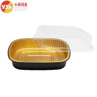 China Smoothwall Black Gold 680ml Oblong Foil Take Out Pan Baking Storing for sale