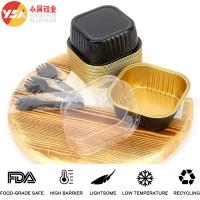 China Square Black Smooth Foil Baking Pans Mini Disposable Cupcake Take-out Pan 50-Pack for sale