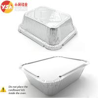 China Disposable Aluminium Foil Container 500ml 900ml 1000ml Foil Tray Pan with Lid for sale