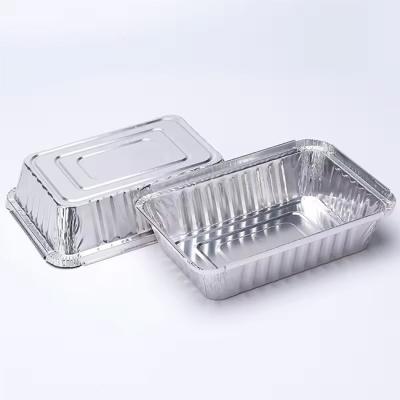 China Aluminum Foil Container with Rectangular Lid 1000ml for Food Packaging for sale