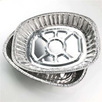 China Large Crown Oval Roaster Aluminum Foil Pan 12x10 Inch for Oven Cooking for sale