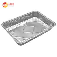 China Large Capacity Alufoil Oblong Container 12 LB with Board for Food Packaging for sale