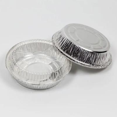 China Round Aluminum Foil Pizza Baking Pans 8 Inch with Plastic Lid for Takeaway for sale