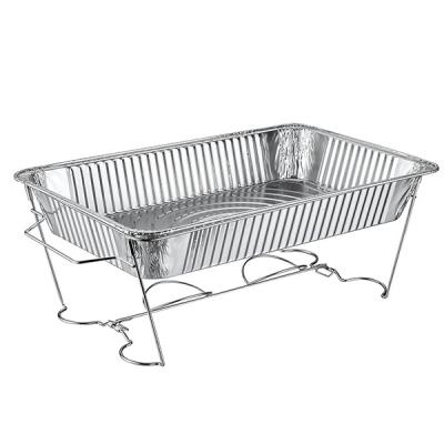 China 2.25 Lb Aluminum Foil Food Container Rectangular Foil Tray With Clear Dome Lid for sale