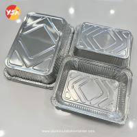China 300ml 1000ml Silver Tin Foil Serving Trays Food Packing Foil Container With Lids for sale
