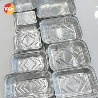 China 300ml 1000ml Silver Tin Foil Serving Trays Food Packing Foil Container With Lids for sale