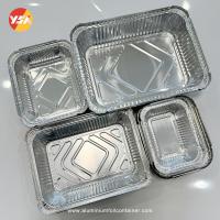 China 300ml 1000ml Silver Tin Foil Serving Trays Food Packing Foil Container With Lids for sale
