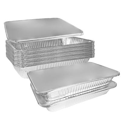 China 20ft Oblong Aluminum Food Foil Container Disposable Foil Trays with Lid 50 Micron for sale