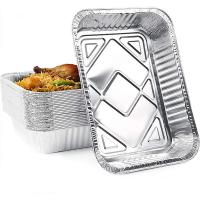 China 20ft Oblong Aluminum Food Foil Container Disposable Foil Trays with Lid 50 Micron for sale