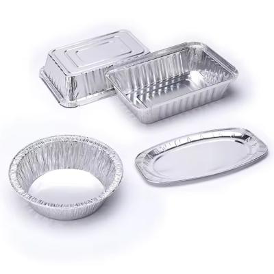 China Aluminum Foil Tray Pans Containers for Food Packaging 500ml Disposable for sale